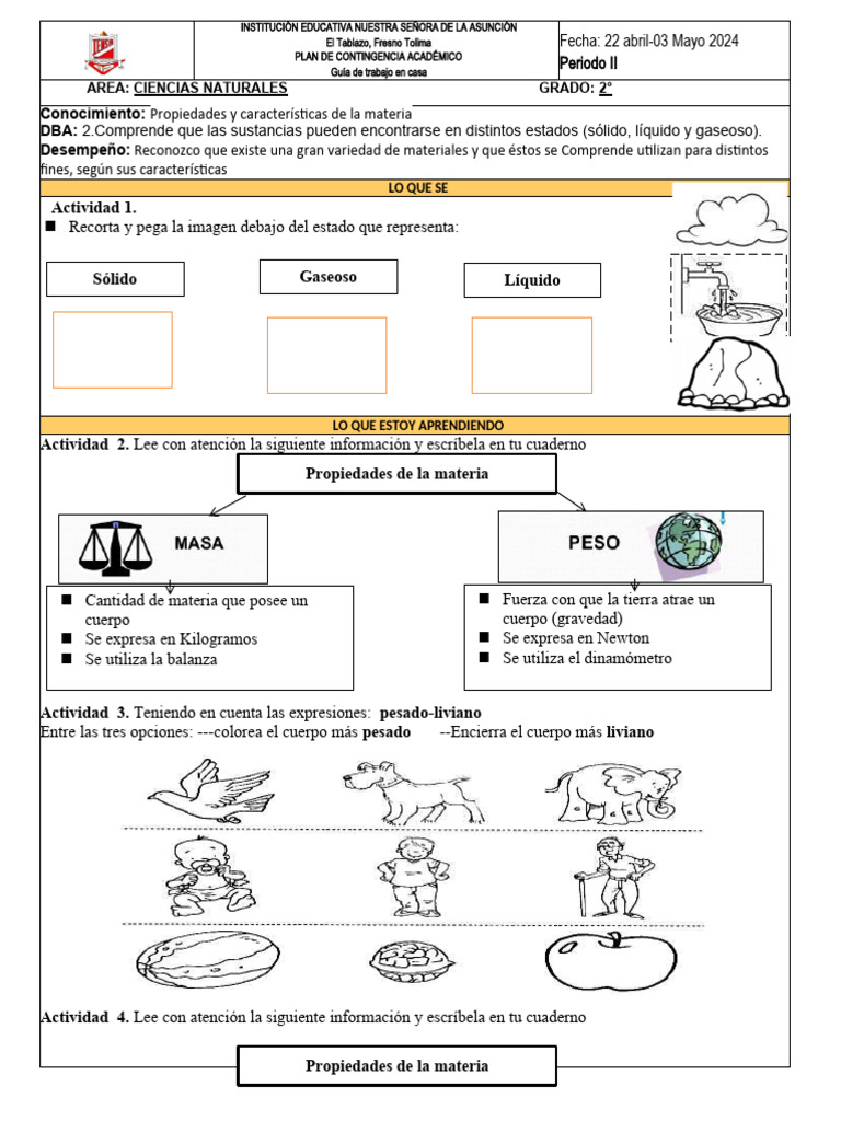 2° Propiedades de La Materiaa | PDF | Masa | Color