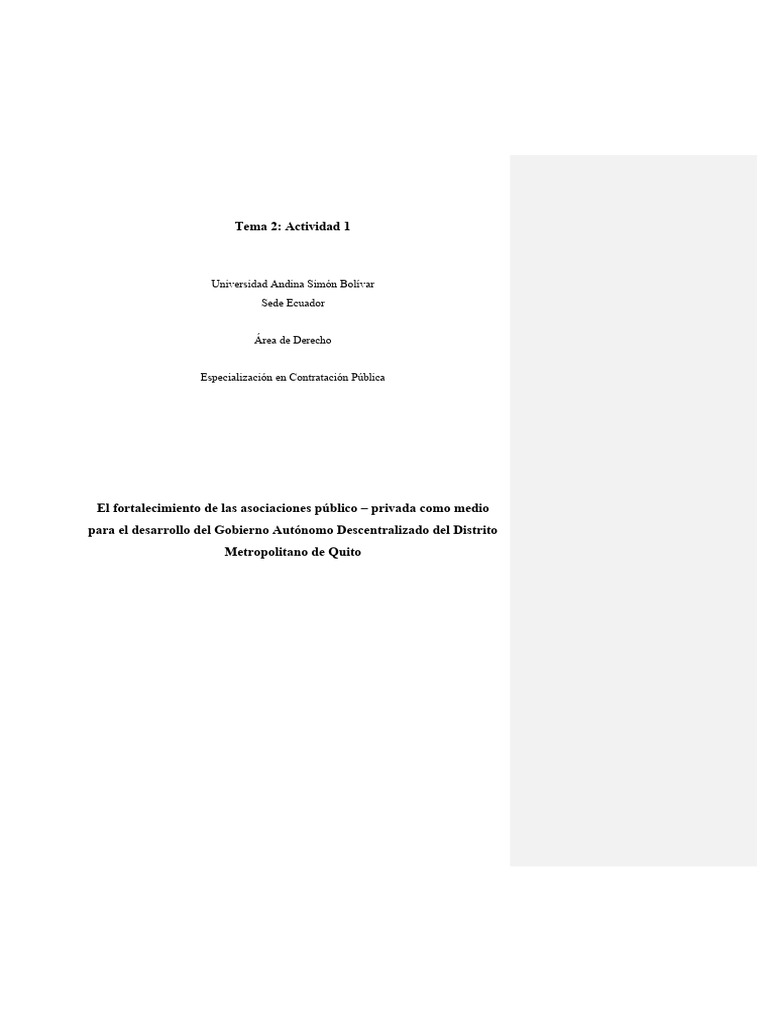 Jhony Toapanta Tema 2 Actividad 1 | PDF | Business | Concesión (contrato)