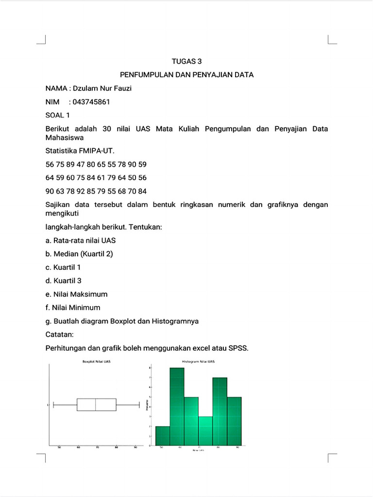 Tugas 3 Pengumpulan Dan Penyajian Data | PDF