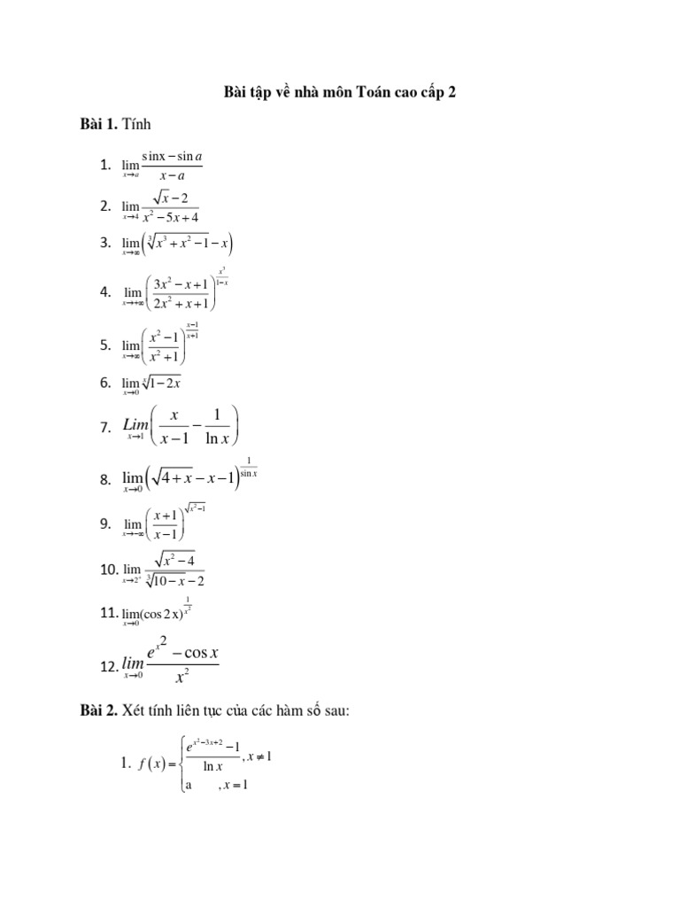 Bài tập về nhà TCC2 | PDF