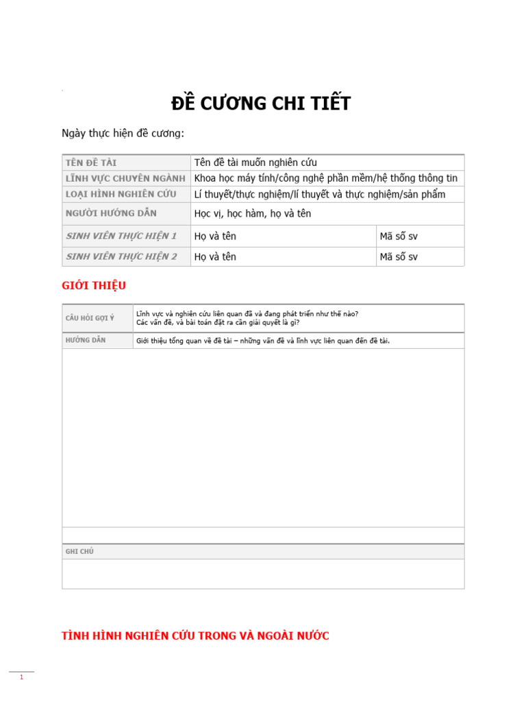 Mau de Cuong Chi Tiet (Vietnamese) | PDF