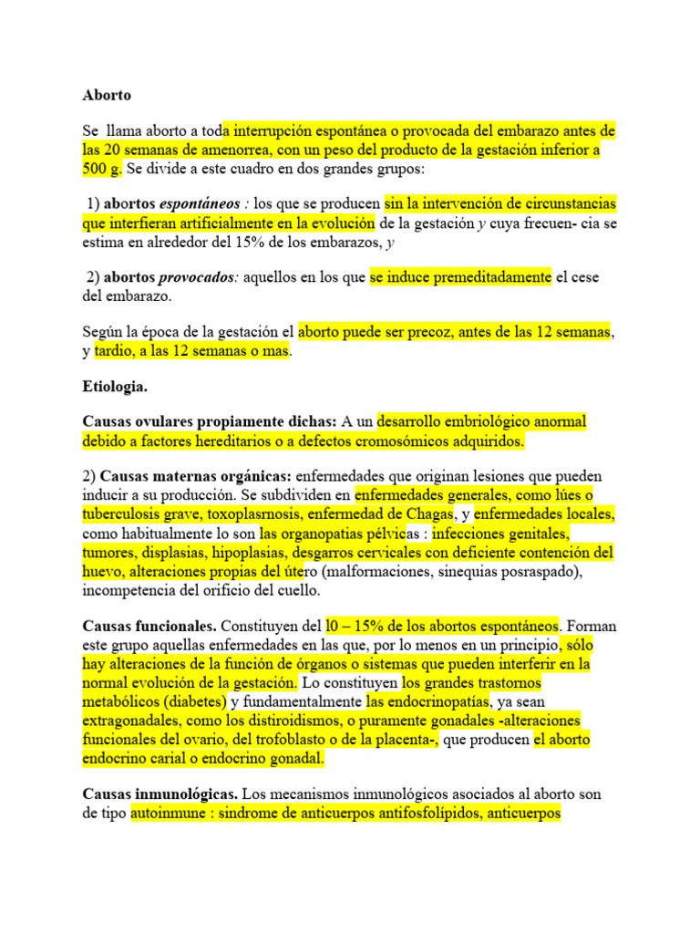 Aborto | PDF | El embarazo | Aborto espontáneo