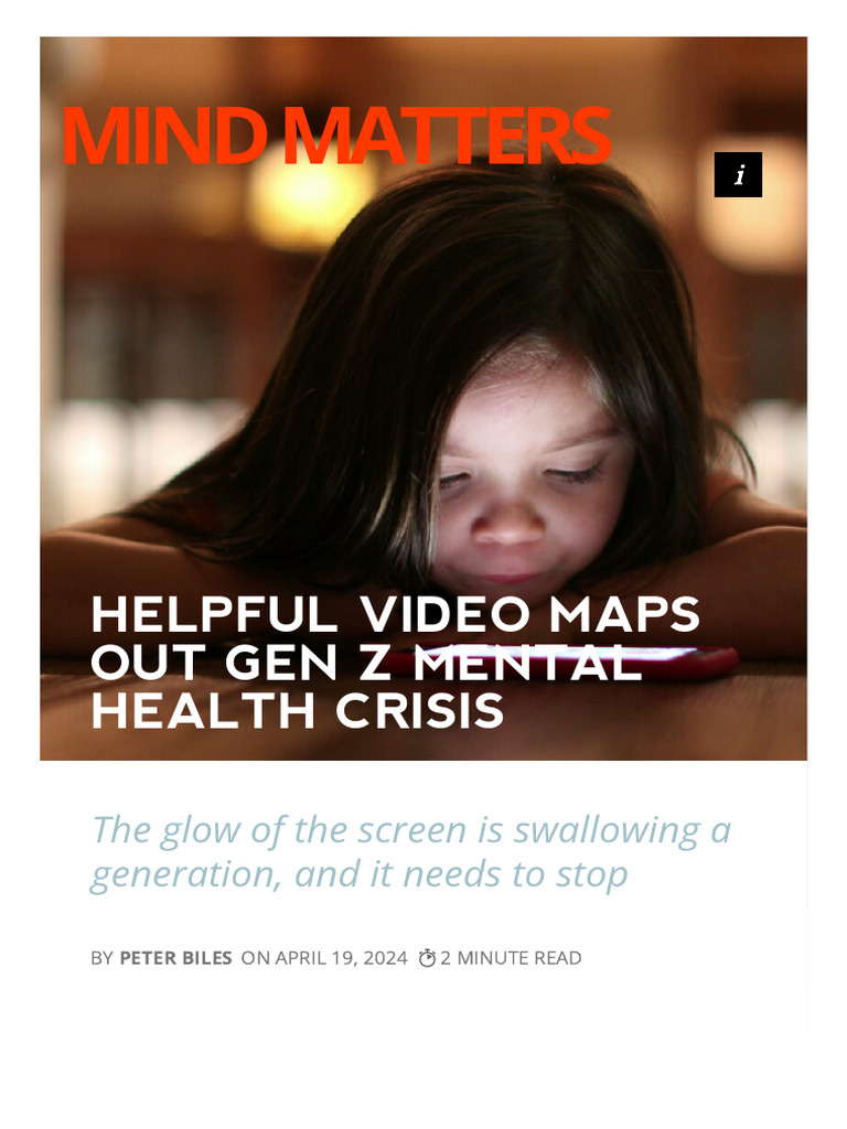 Helpful Video Maps Out Gen Z Mental Health Crisis - Mind Matters | PDF