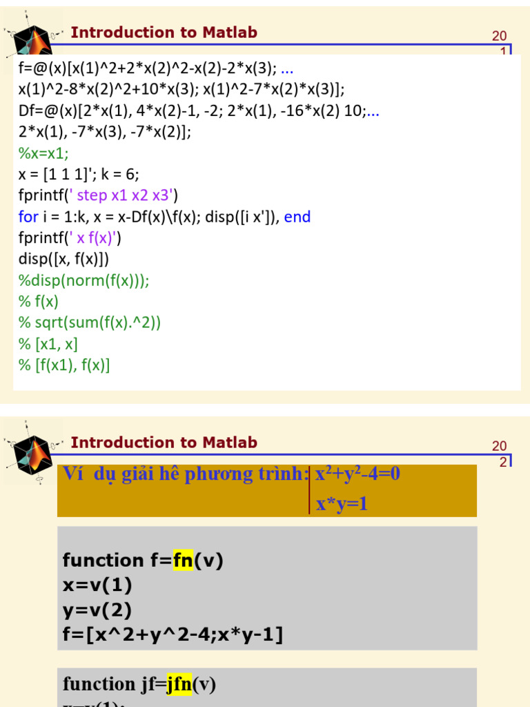 BaiGiang Matlab Phan3 2024 | PDF
