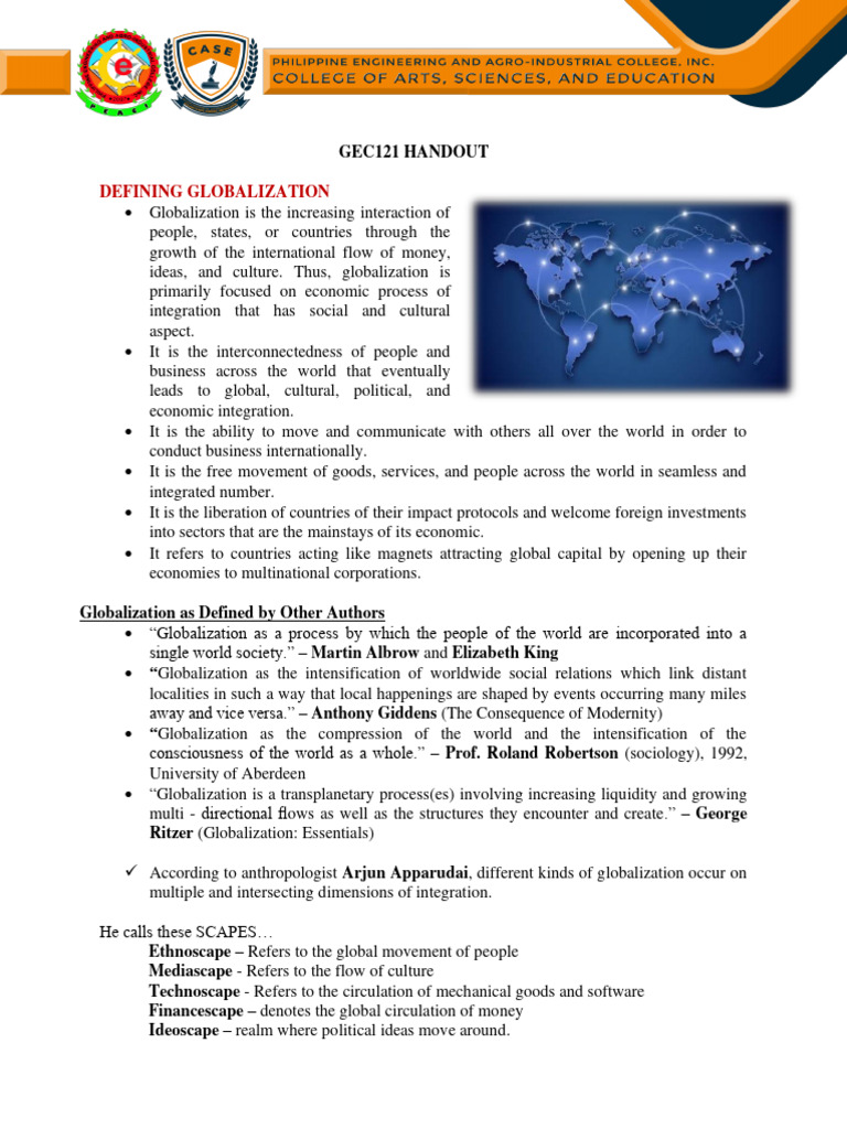 GEC121_HANDOUT | PDF | Globalization | Communism