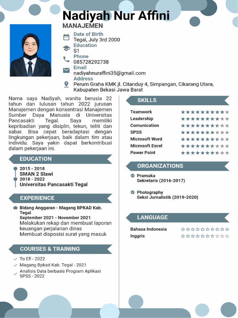 Cv Nadiyah Nur Affini Administrasi | PDF