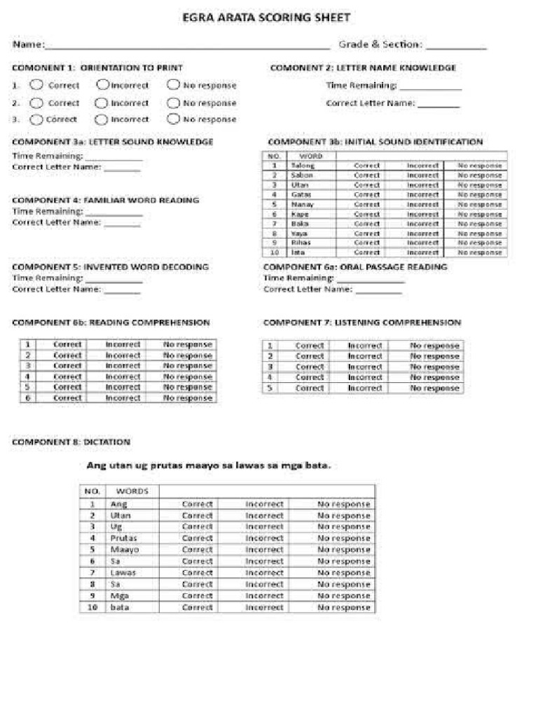 egma scoring sheet | PDF