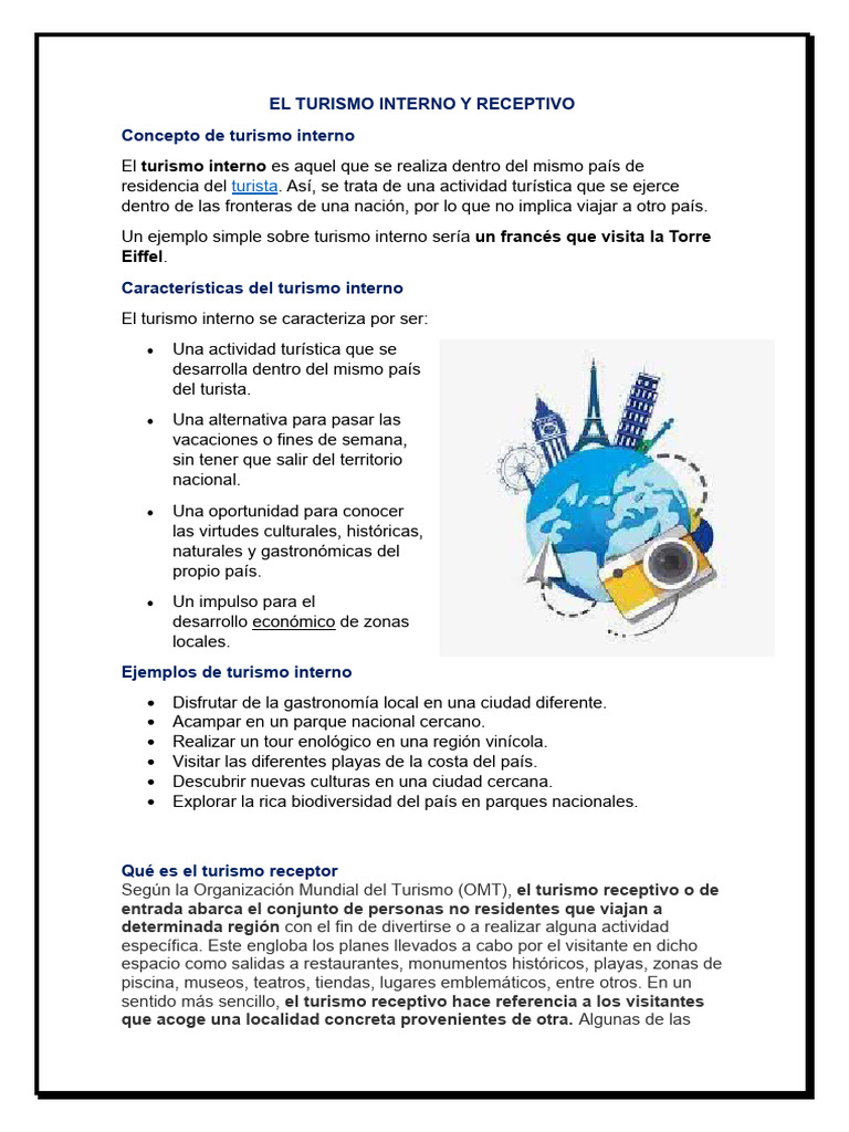 El Turismo Interno y Receptivo | PDF