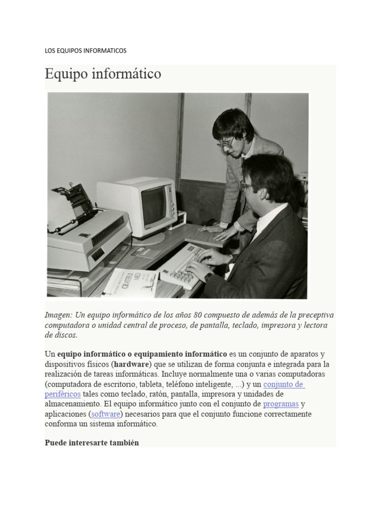 Los Equipos Informaticos | PDF | Hardware de la computadora | Informática