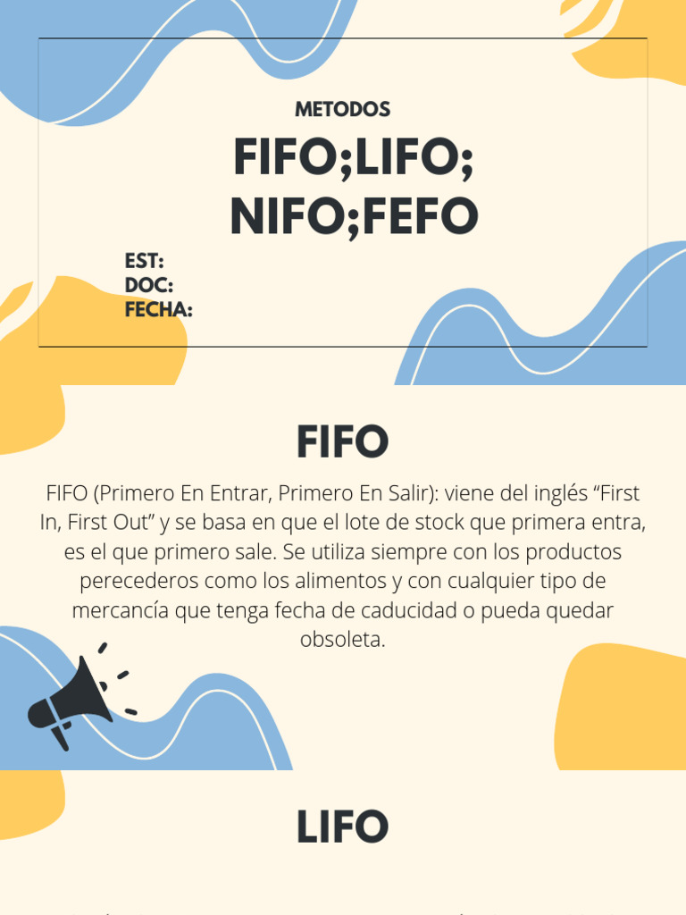 Métodos de Inventario: FIFO, LIFO, FEFO | PDF