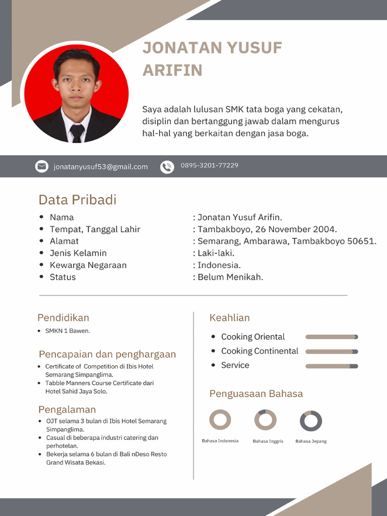 CV Lamaran Kerja JonatanYusuf 2024 | PDF