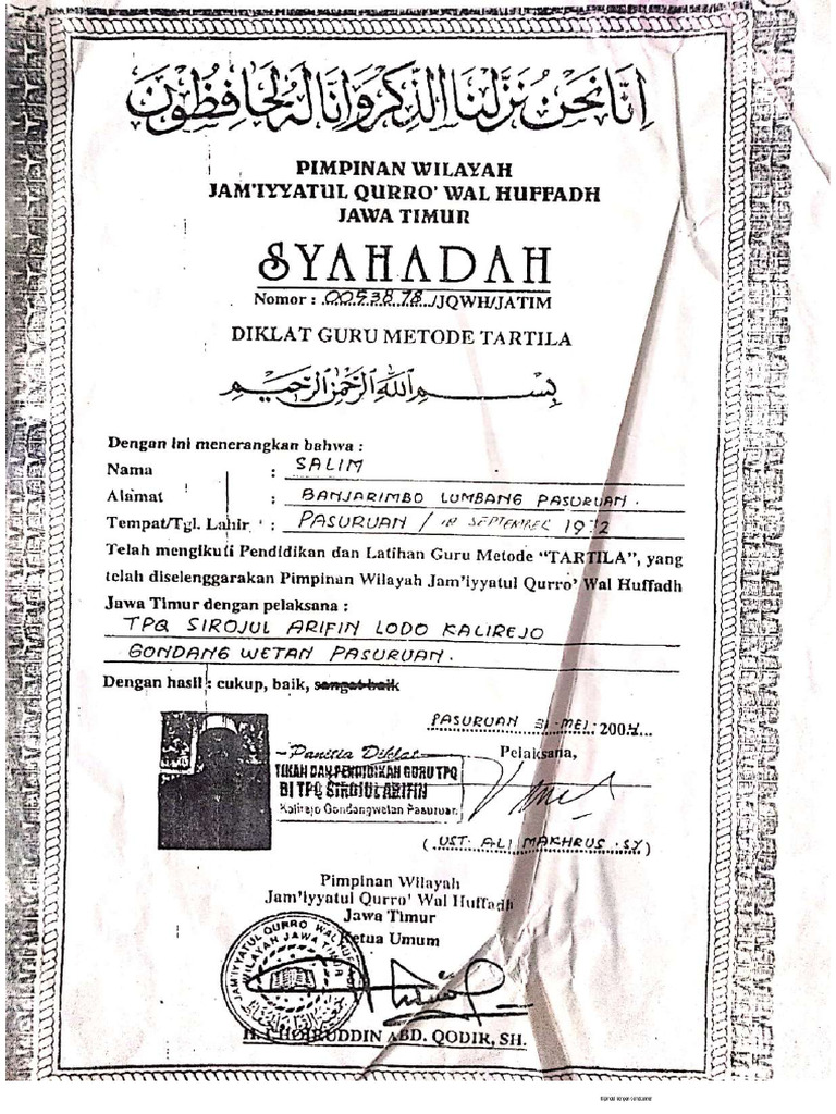 Sayahadah Kepala & Tenaga Pengajar - Compressed | PDF