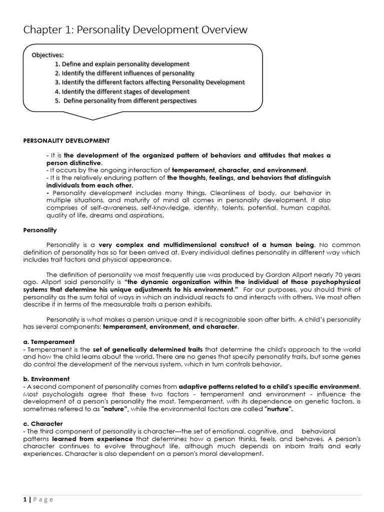 Chapter 1 Module | PDF | Id | Personality Psychology Chapter 1 Module | PDF | Id | Personality Psychology
