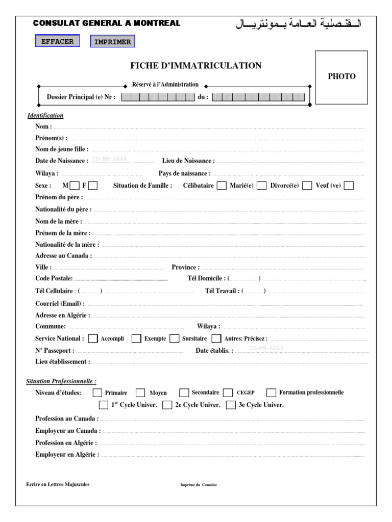 Fiche Immatriculation | PDF