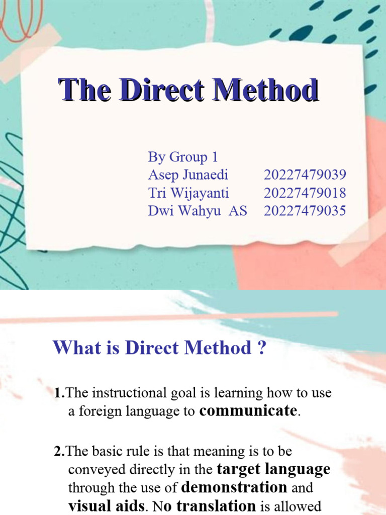 Group 1 (Direct Method) | PDF | Second Language | Grammar