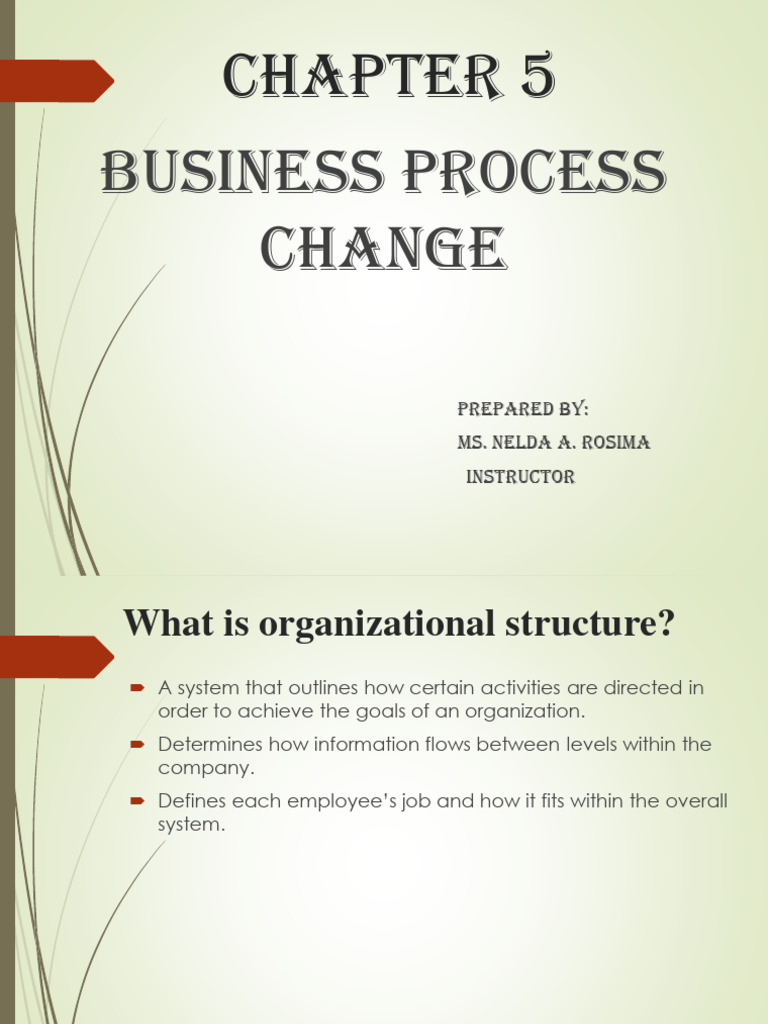 Chapter 5 Business Process Change | PDF | Business Process | Business