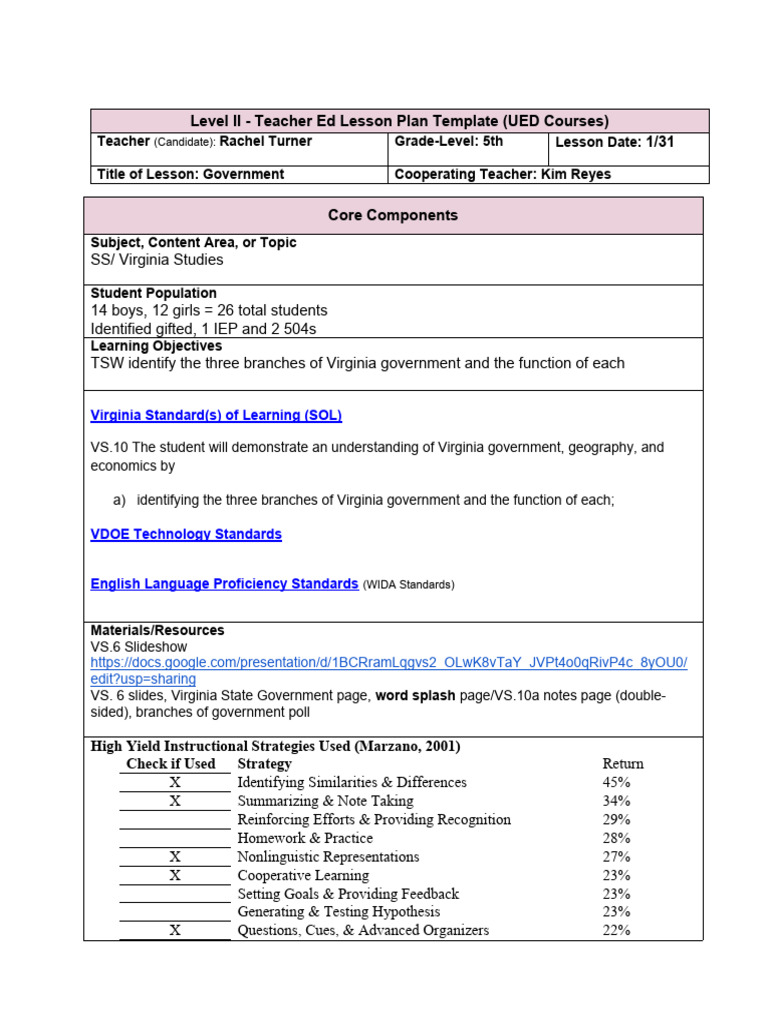 Ued 496 Lesson 1 Submission | PDF | Learning | Behavior Modification