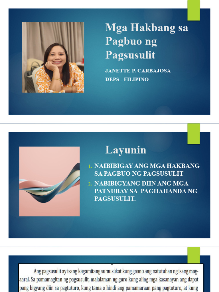 Mga Hakbang Sa Pagbuo NG Pagsusulit | PDF