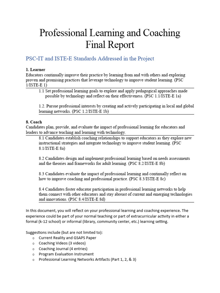 Professional Learning and Coaching Insights | PDF | Teachers | Learning