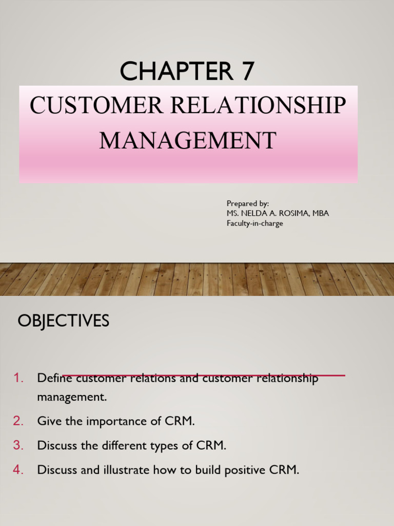 Chapter 7 Customer Relationship Management | PDF | Customer ...