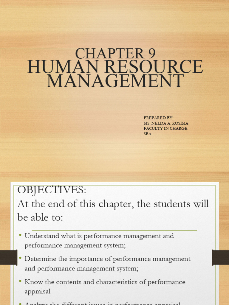 Chapter 9 Human Resource Management | PDF | Performance Appraisal | Human Resources