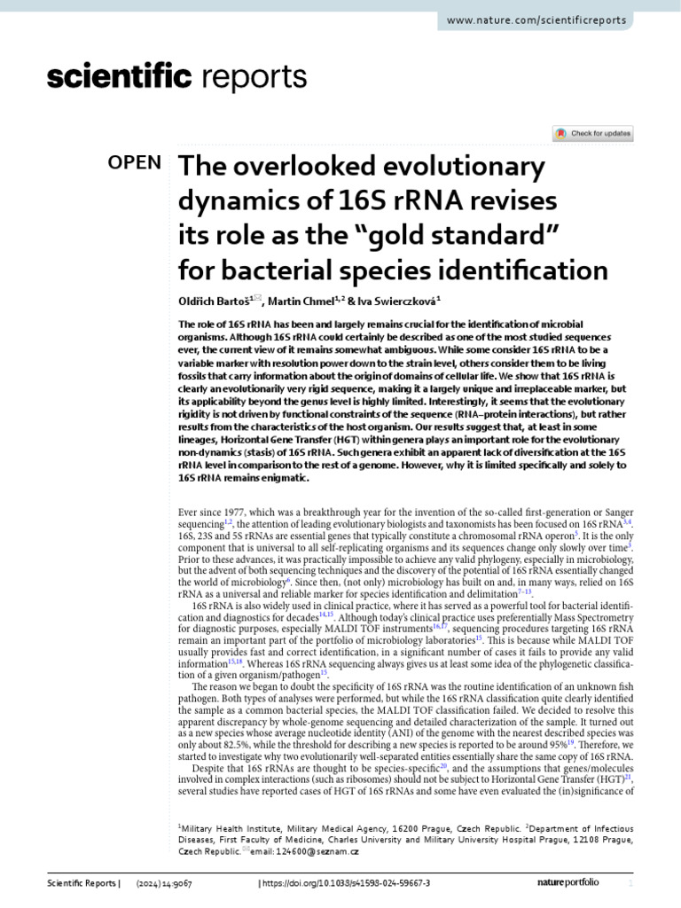The Overlooked Evolutionary Dynamics of 16S rRNA Revises Its Role As ...