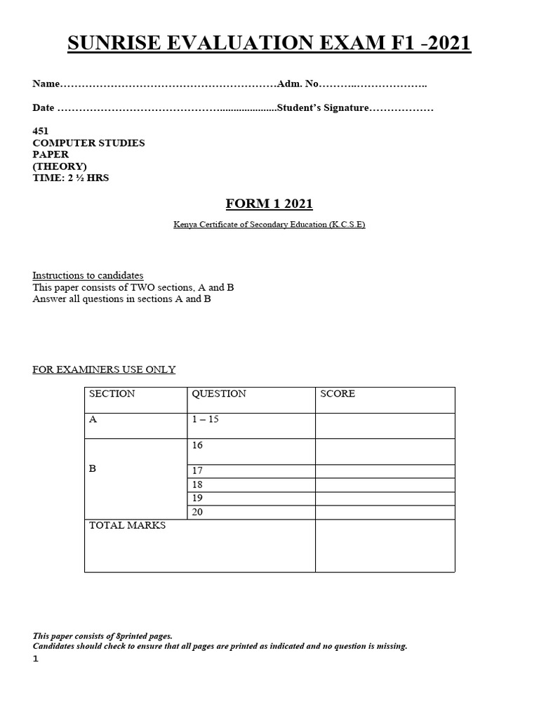 451 f1 Computer Qs | PDF | Input/Output | Computing