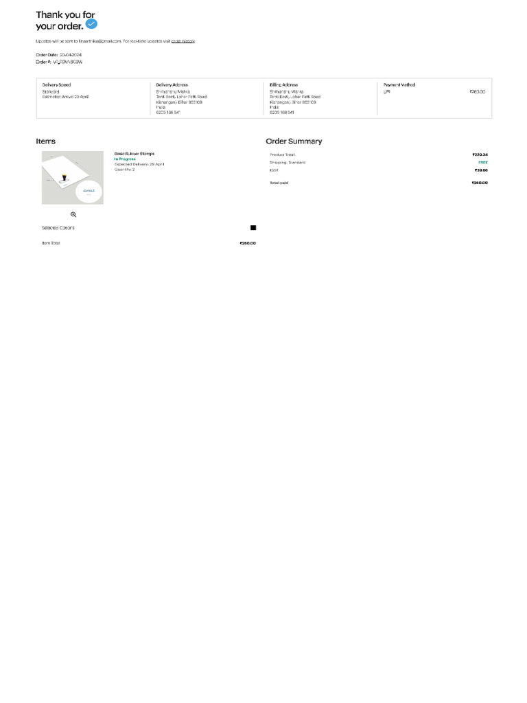 Invoice Template from Vista Print | PDF