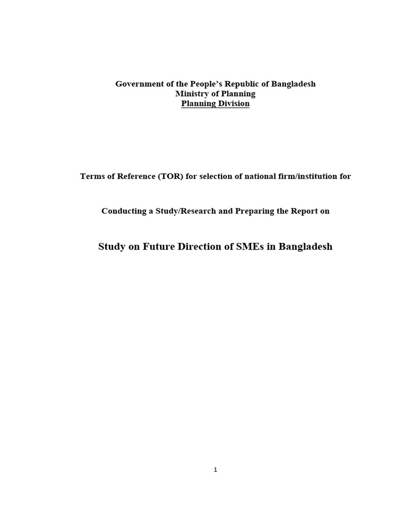 ToR Final SME | Download Free PDF | Small And Medium Sized Enterprises | Business