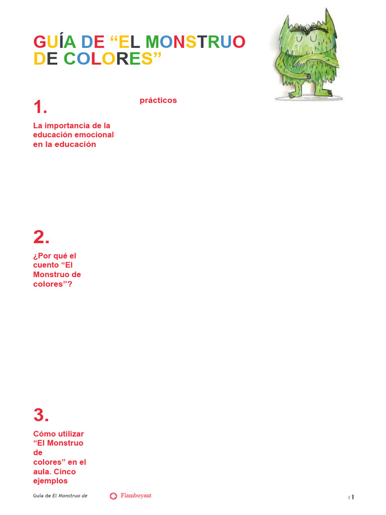 Guía para usar "El Monstruo de Colores" | PDF | Las emociones | Amor