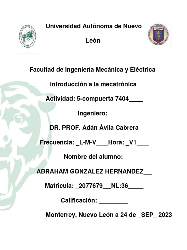 Act5 | PDF | Red eléctrica | Puerta lógica