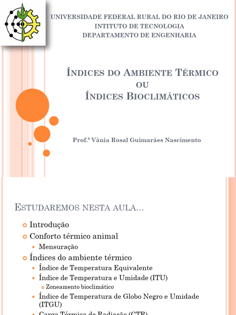 Aula 9 - Ndices Do Ambiente Trmico | PDF | Ambiente natural | Temperatura