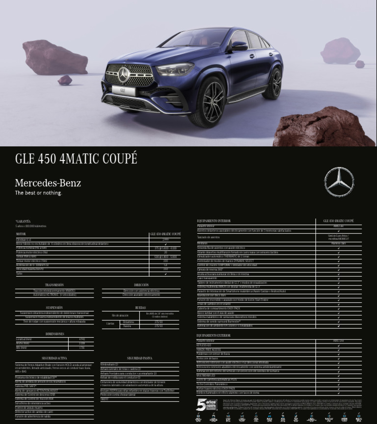 Ficha Tecnica Gle 450 4matic Coupe | PDF | Airbag | Estilos de carrocería