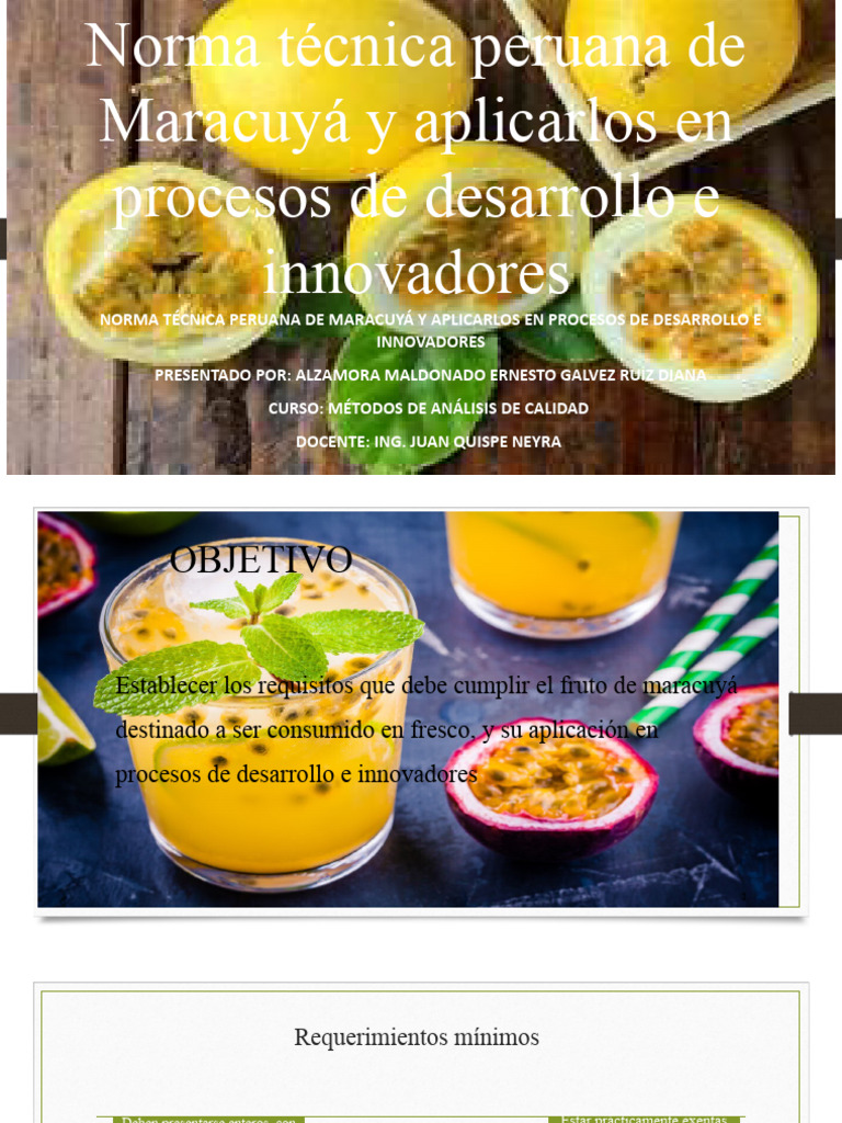 Norma técnica peruana de Maracuyá | PDF | Fruta