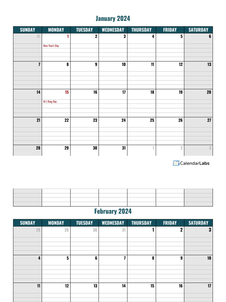 Salinan dari 2024 Monthly Calendar | PDF | Entertainment Events ...