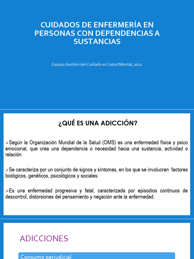 Trastorno Por Uso de Sustancias (Tus) 2022 | PDF | La dependencia de sustancias | Despachador de ...