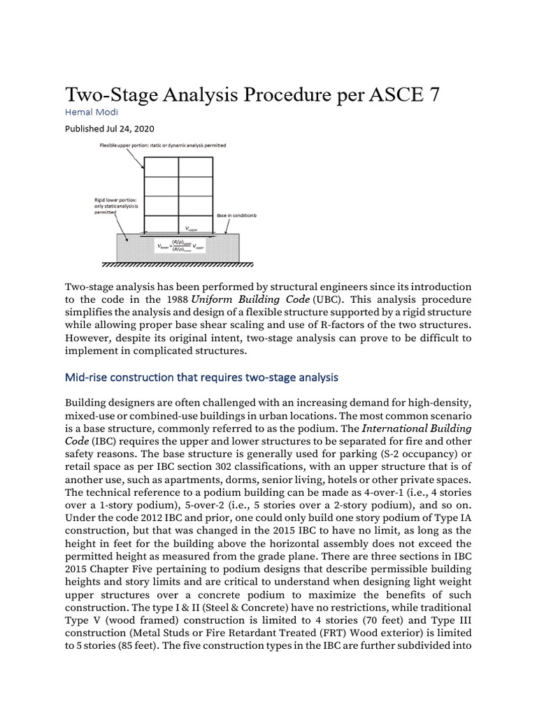 Two Stage Analysis Procedure Per ASCE 7 | PDF | Civil Engineering ...