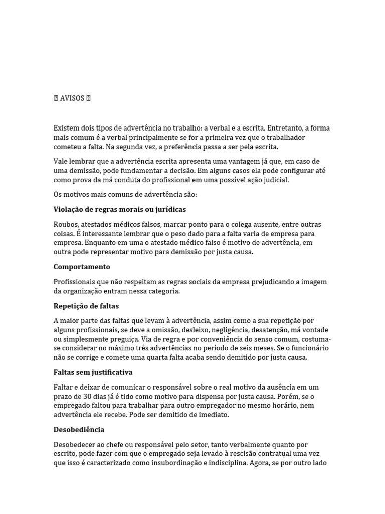 Modelo Carta de Advertencia | PDF