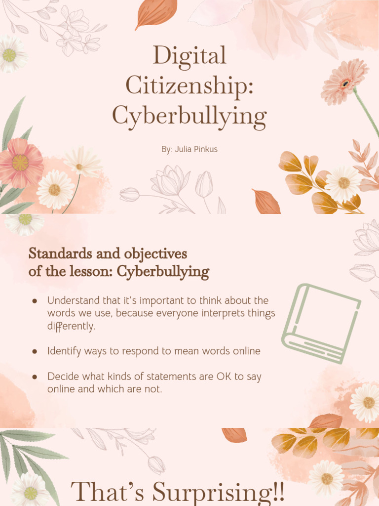 Digital Citizenship Presentation 1 | PDF | Cyberbullying