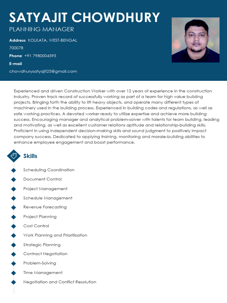 Satyajit Chowdhury Resume | PDF | Employment | Supply Chain