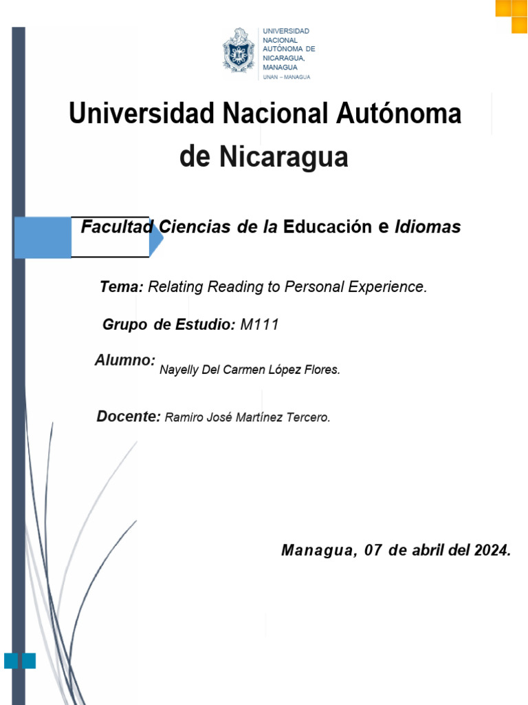 Relating Reading Personal Experience. | PDF Relating Reading Personal Experience. | PDF