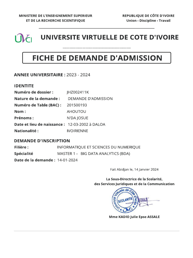 Demande de Master | PDF