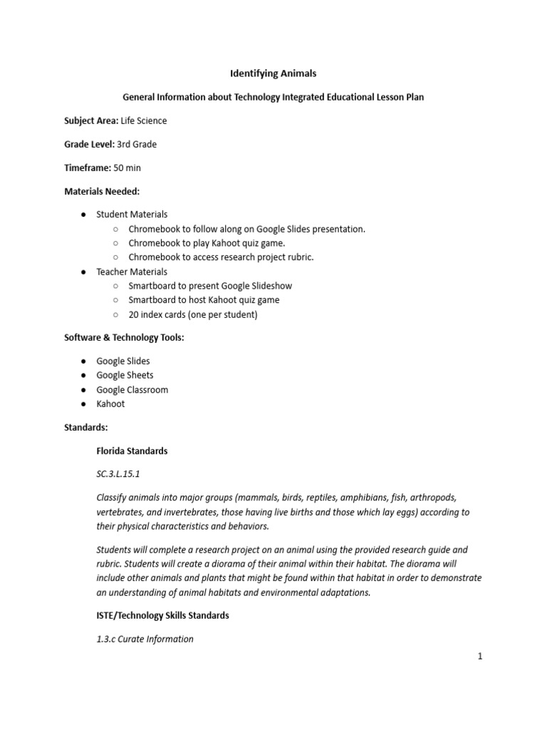 Intro To Tech Lesson Plan | PDF | Rubric (Academic) | Teachers