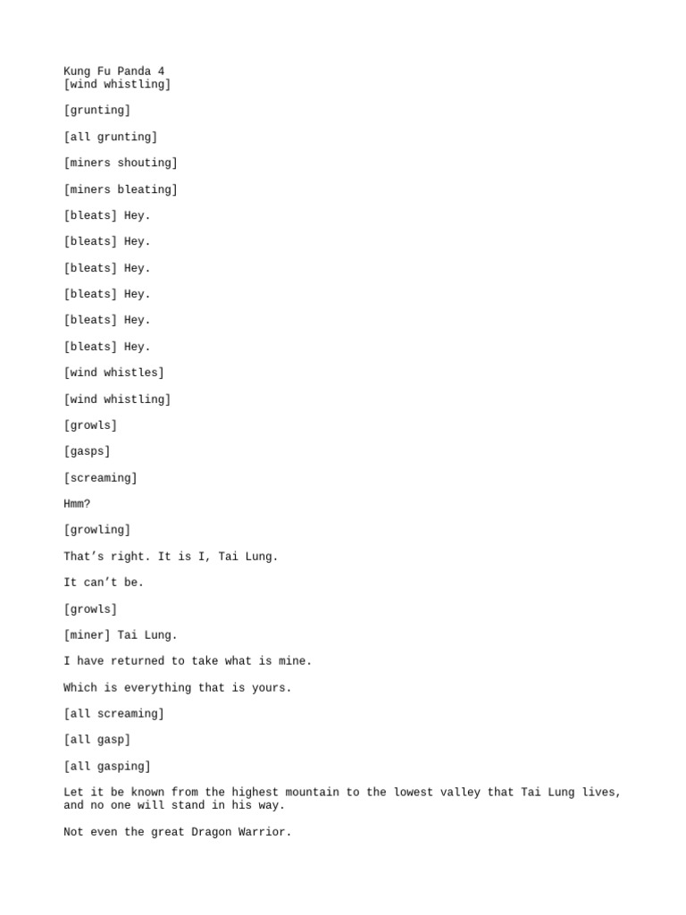 Kung Fu Panda 4 | PDF