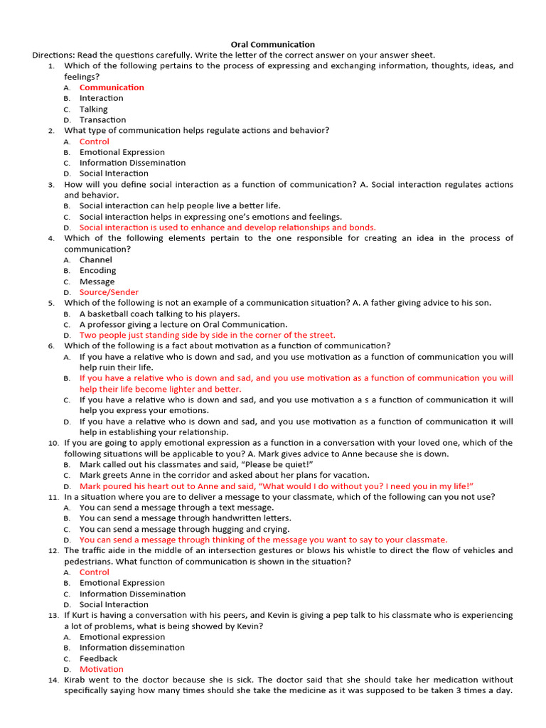 Oral-Communication-in-Context-reviewer-for-20-items | PDF | Communication | Emotions