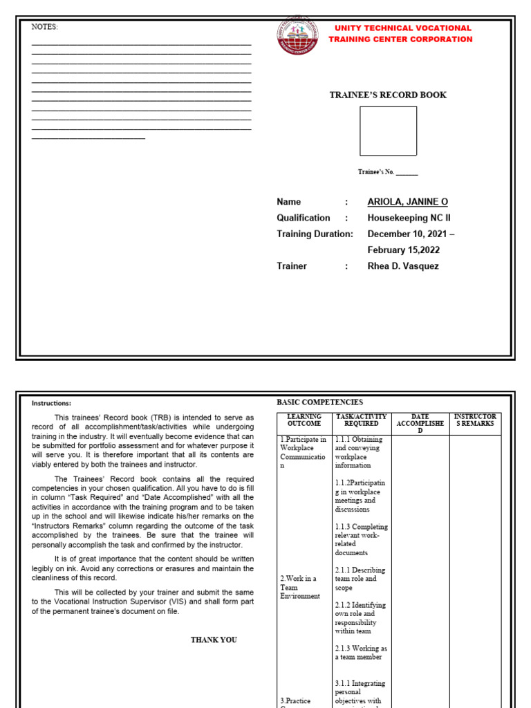 Housekeeping TRB | PDF | Occupational Safety And Health | Safety