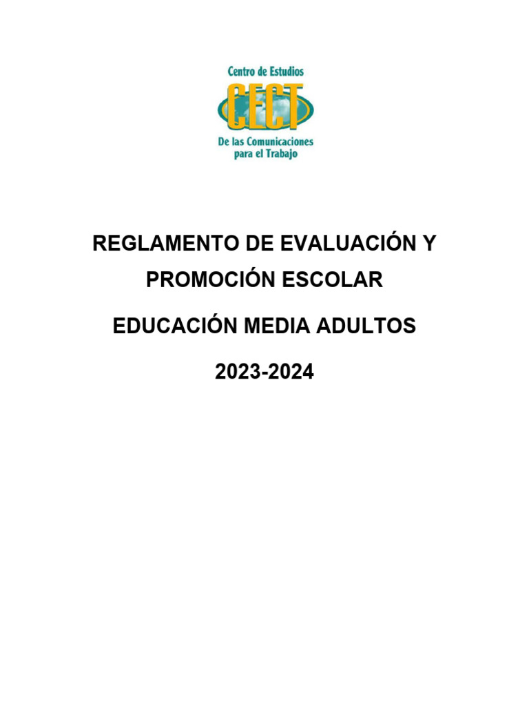 REGLAMENTO DE EVALUACIÓN Y PROMOCIÓN ESCOLAR | PDF | Evaluación ...