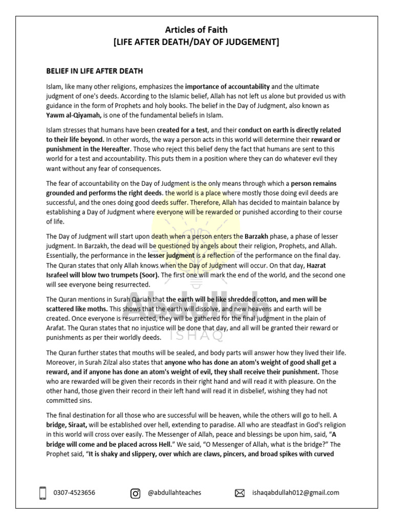 Day of Judgement | PDF | Last Judgment | Afterlife