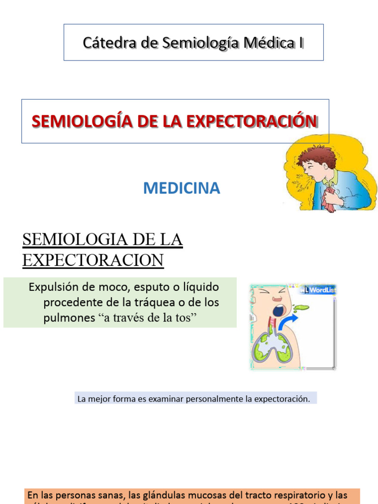 Semiologã A de La Expectoracion y Cianosis | PDF | Tos | Moco