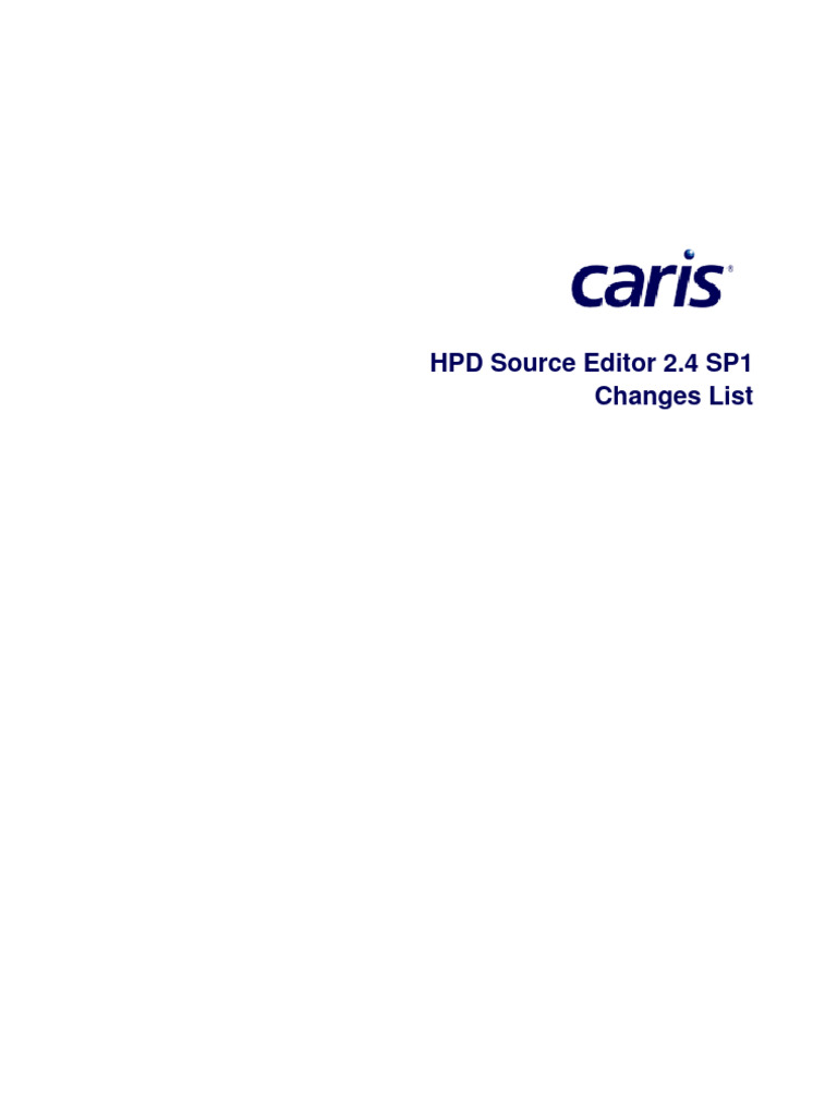 CARIS HPD Source Editor 2.4 SP1 Changes List | PDF | Software ...